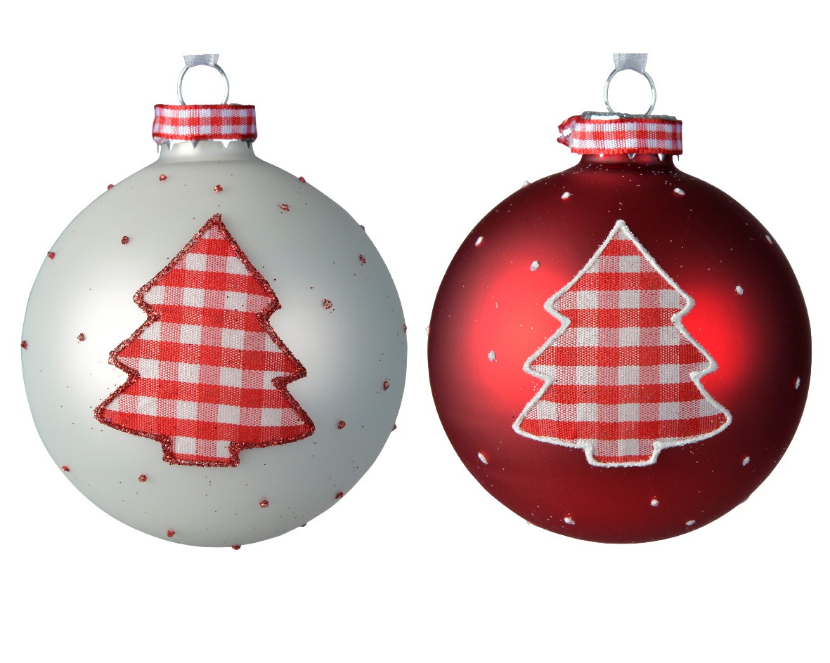 Boule Noel verre sapin rouge blanc carreaux - Jardi Pradel - Jardinerie ...